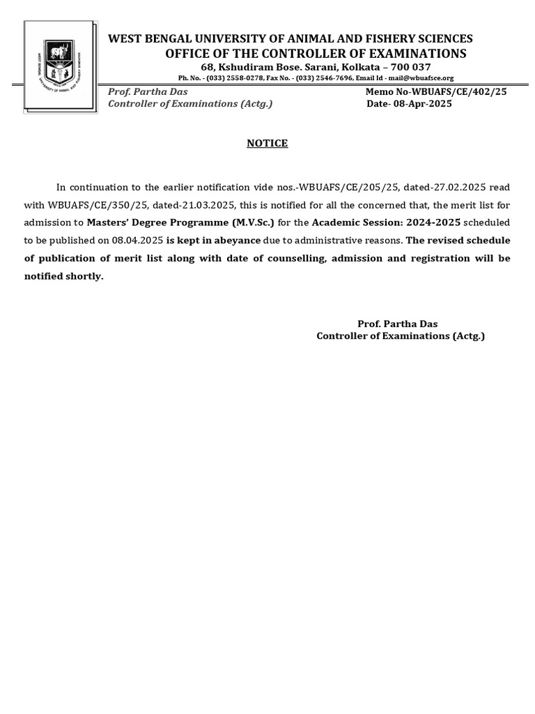 Notice M.V.SC | PDF