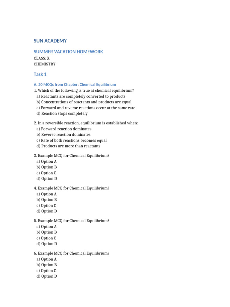 Class X Chemistry Summer Homework Guide | PDF | Acid | Product (Chemistry)