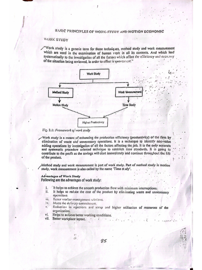 Basic Principle of Work Study and Motion | PDF