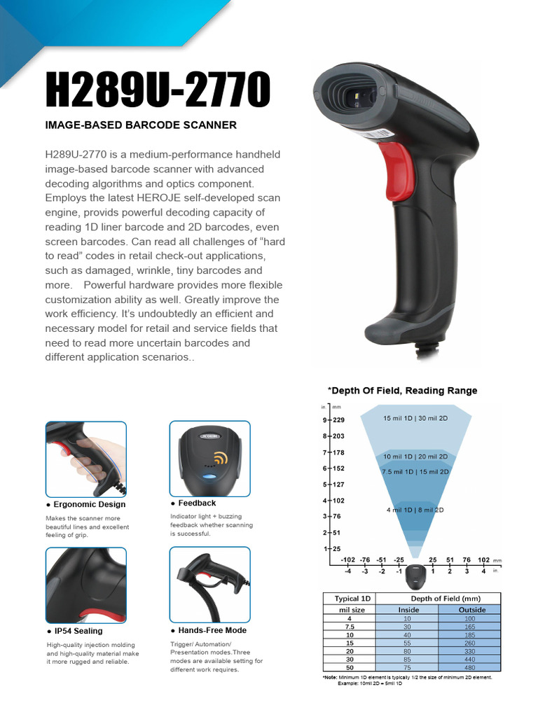 Specifications Sheet H289u 2770 | PDF | Barcode | Computer Data