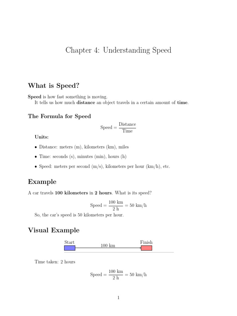 Understanding Speed: Formula & Examples | PDF