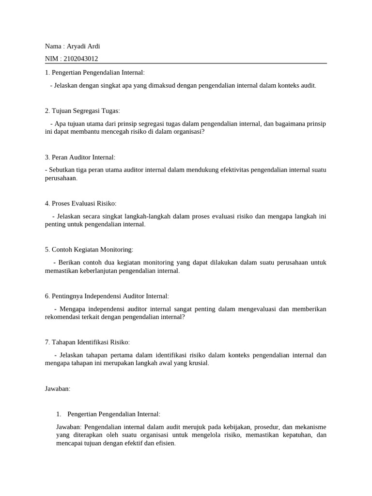 Soal Jawab Audit | PDF
