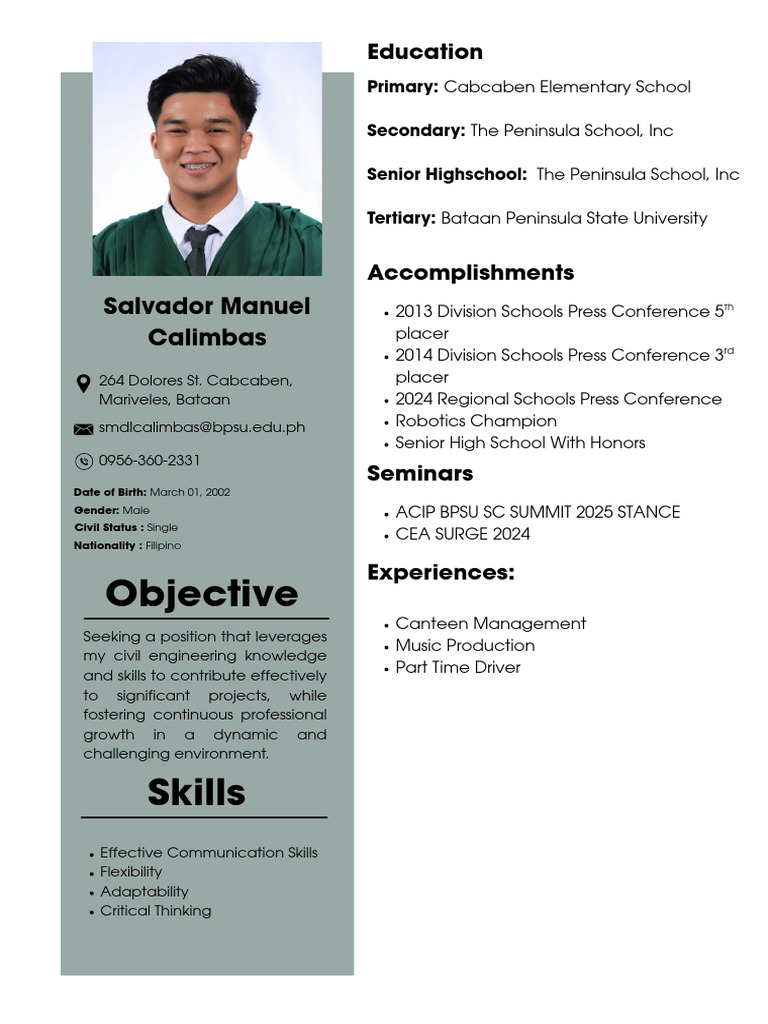 Salvador Manuel Calimbas | PDF