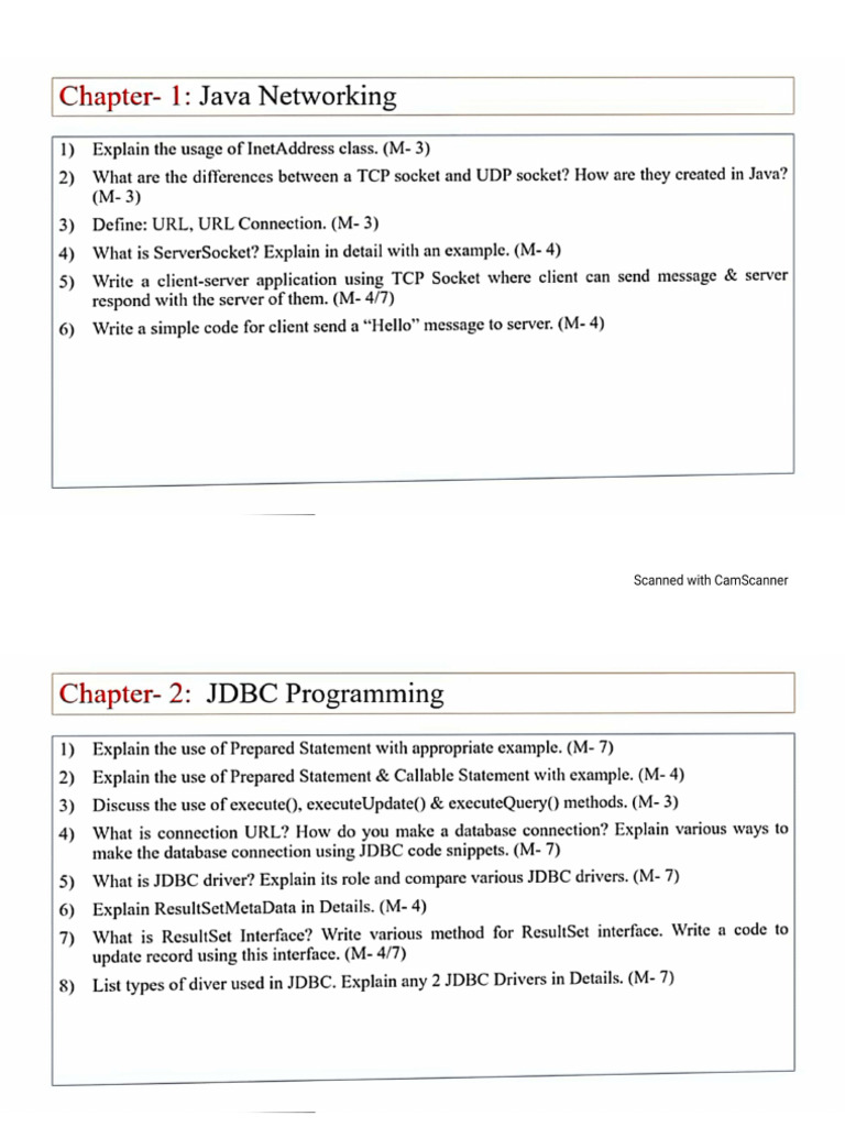 AJP Important Questions | PDF