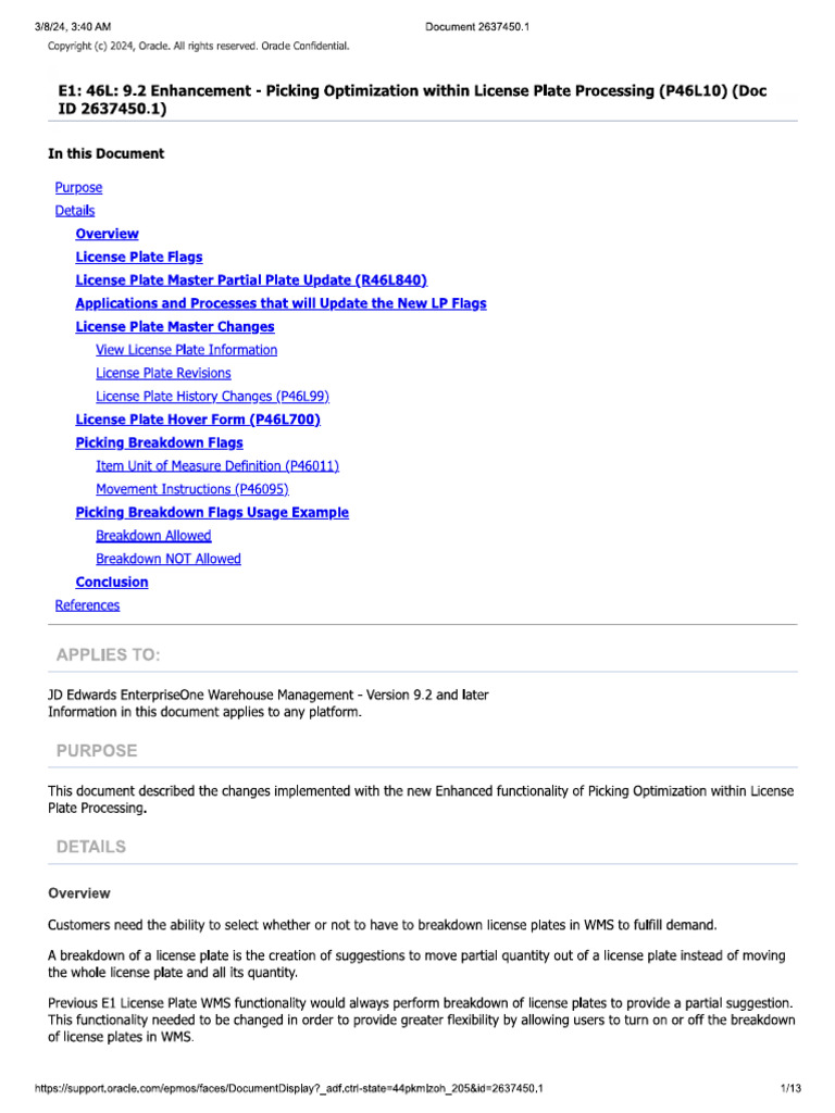 Warehouse License Plate Picking Optimization | PDF