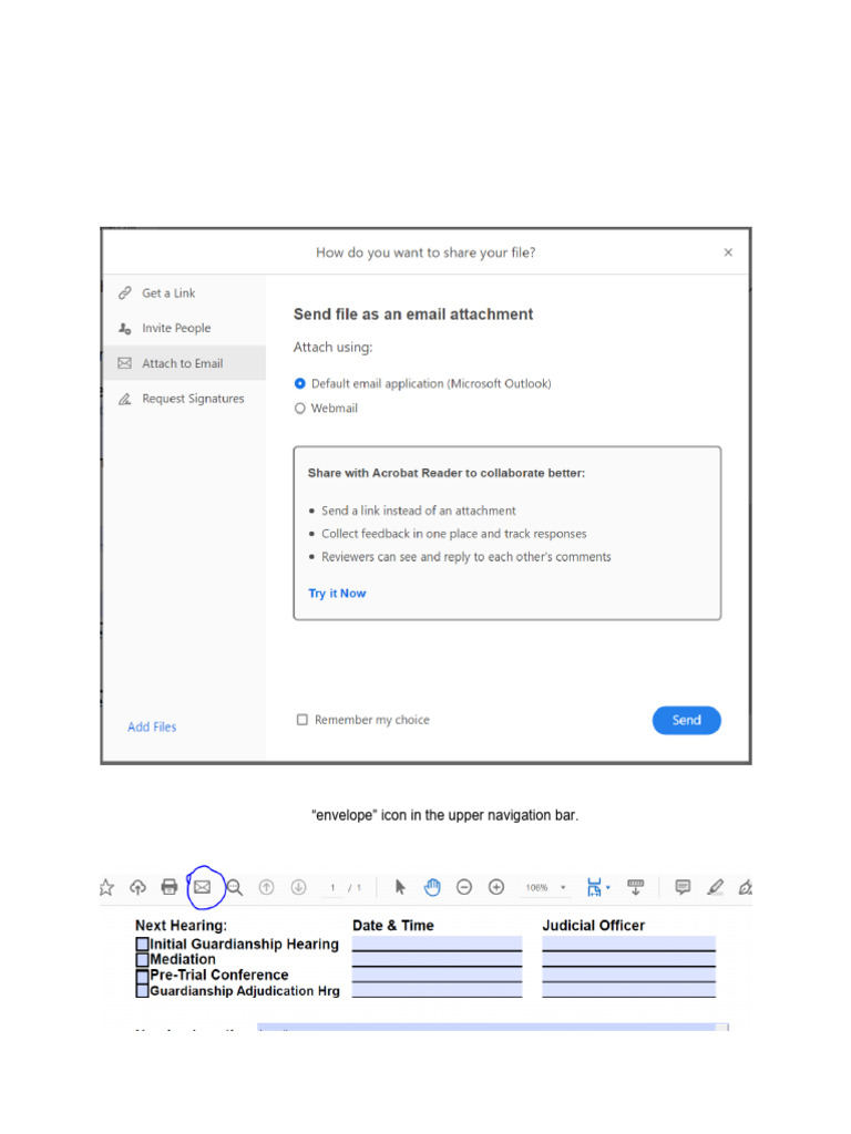 Emailing A PDF Document From Adobe Acrobat Reader DC | PDF
