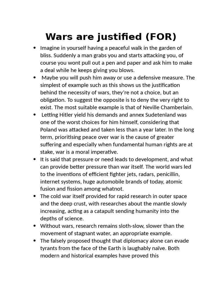 Wars Are Justified - Turncoat Debate | PDF | Global Politics ...