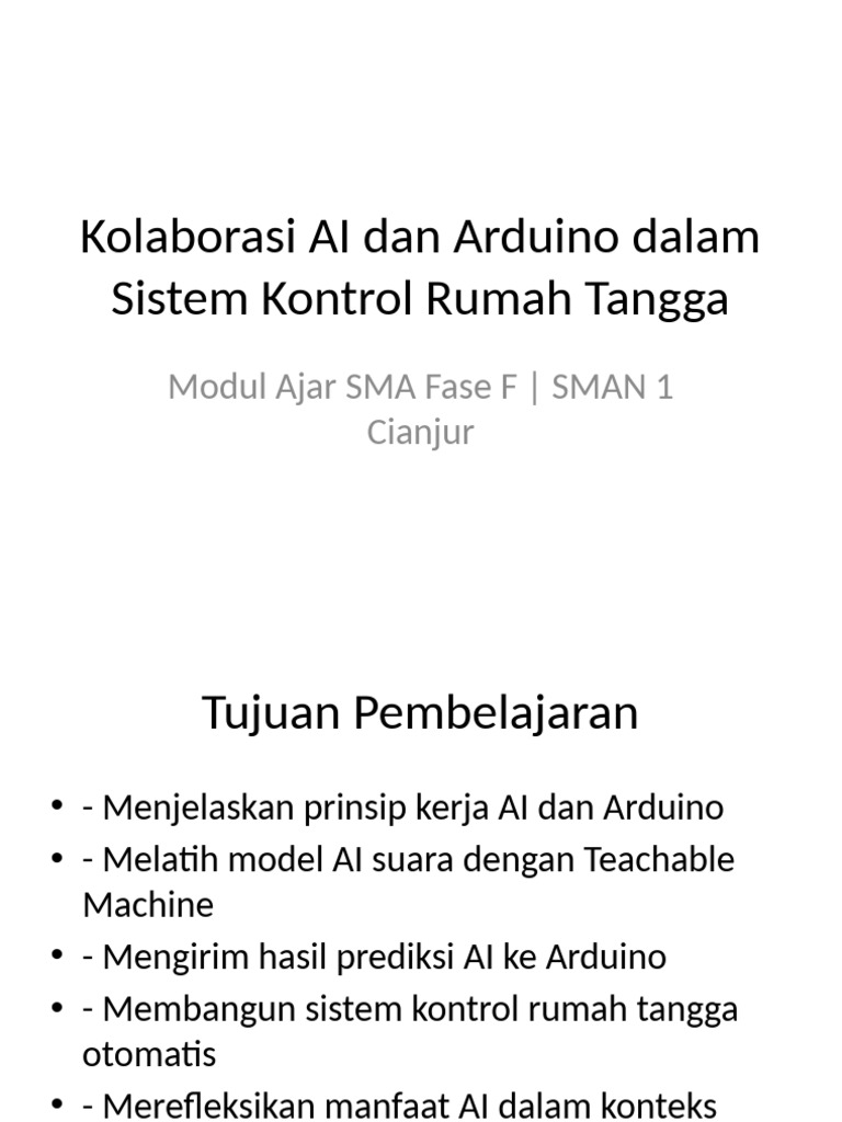 Presentasi Modul AI Arduino SMA FaseF | PDF