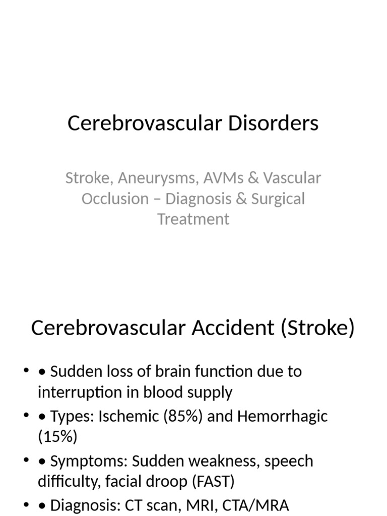 Cerebrovascular Disorders With Images | PDF