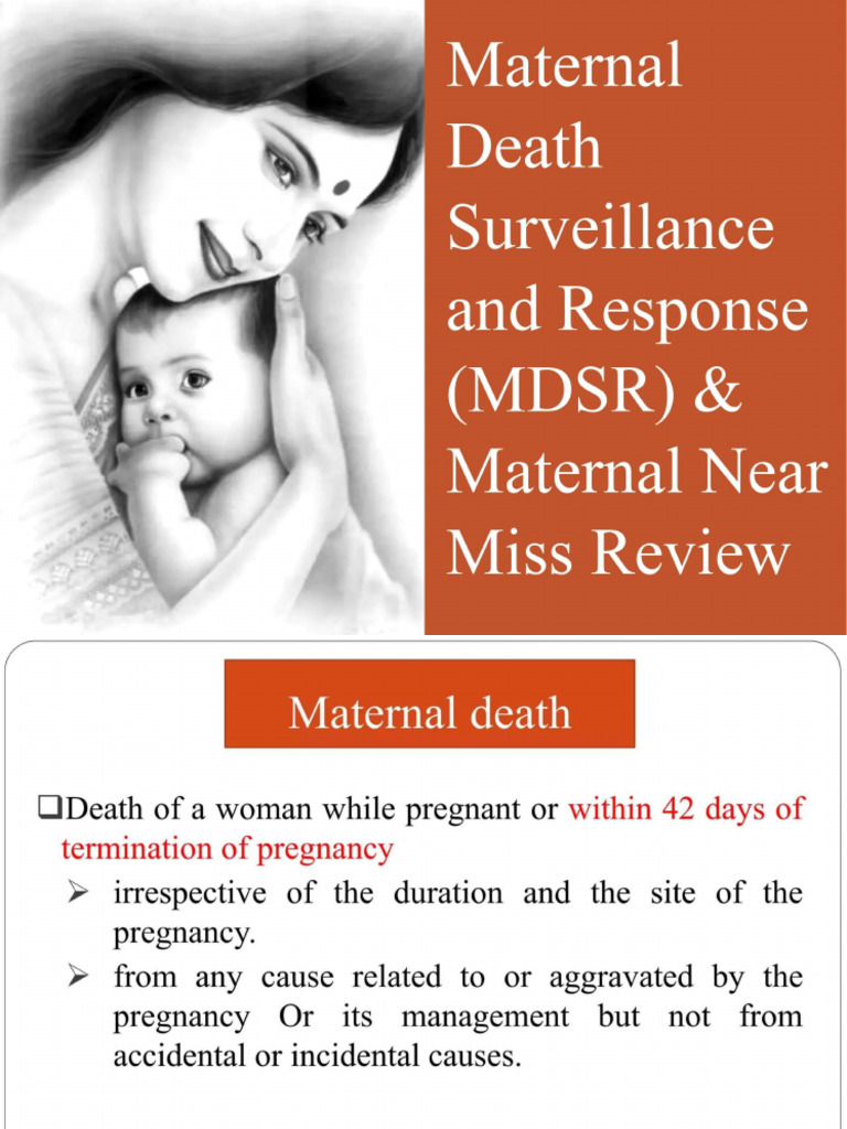 Maternal Death Surveillance & Response (MDSR) & Maternal Near Miss ...