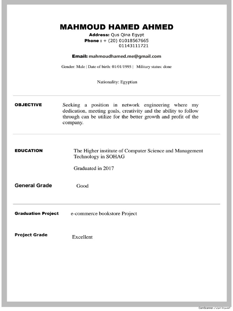 CV Mahmoud HAMED | PDF