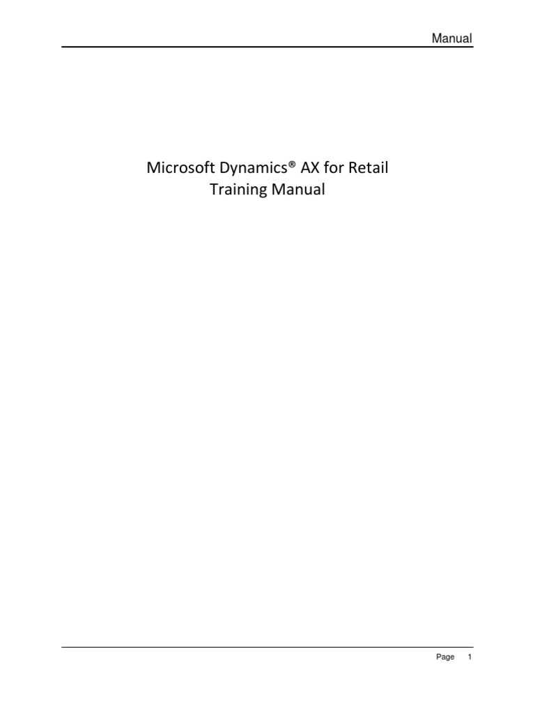 Microsoft Dynamics AX For Retail R2 Training Manual | PDF