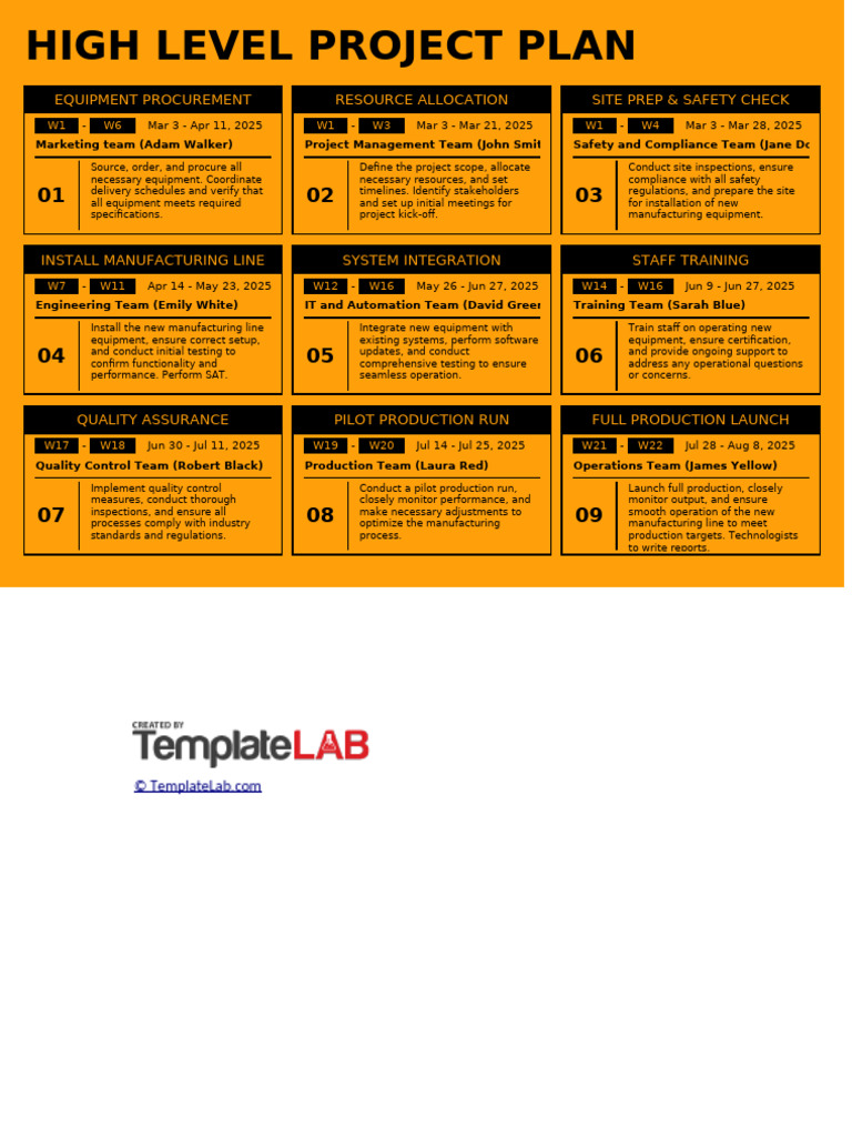 High Level Project Plan Template TemplateLab.com | PDF | Business
