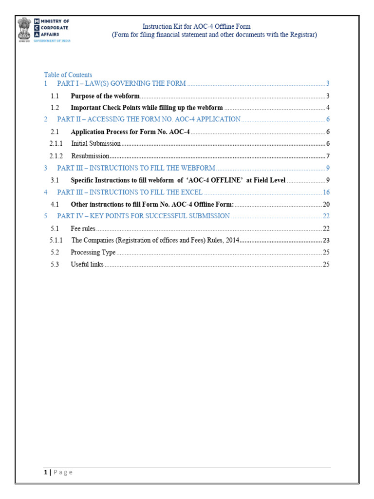 Instruction Kit AOC-4 | PDF | Auditor's Report | Audit