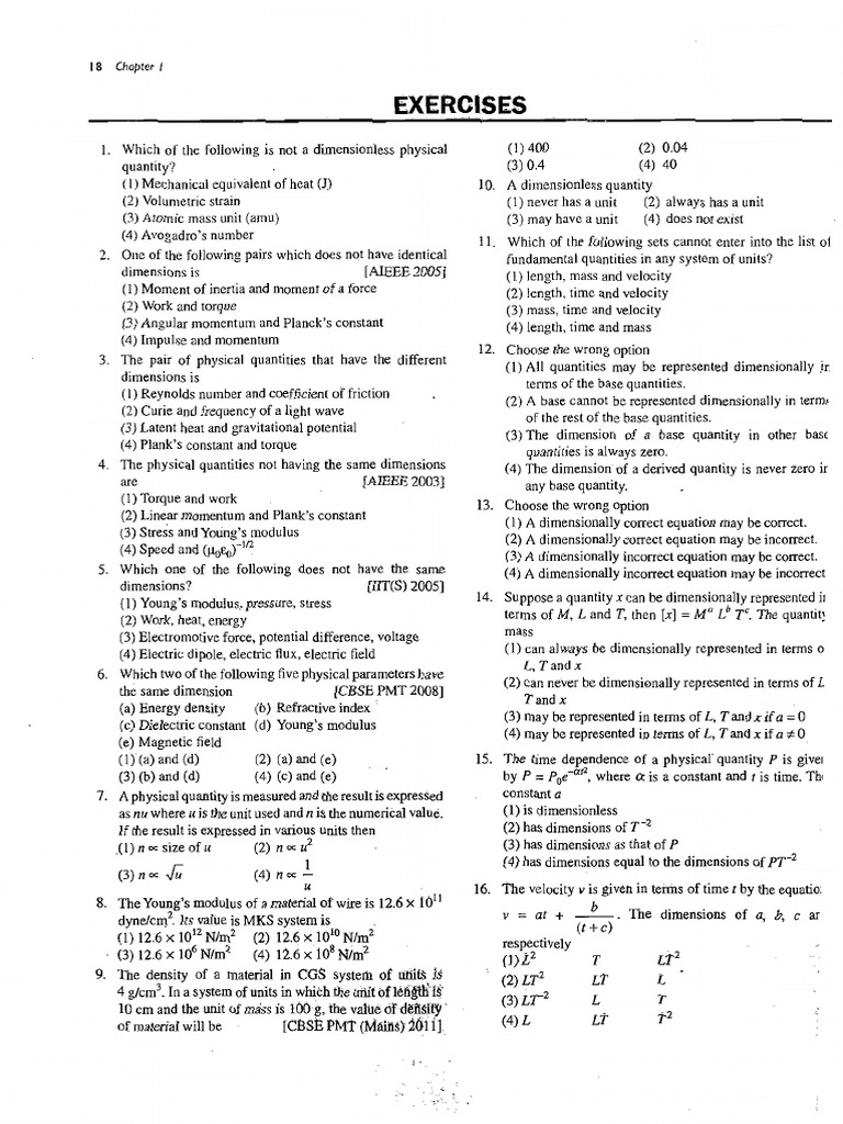Units & Dimensions, Errors | PDF