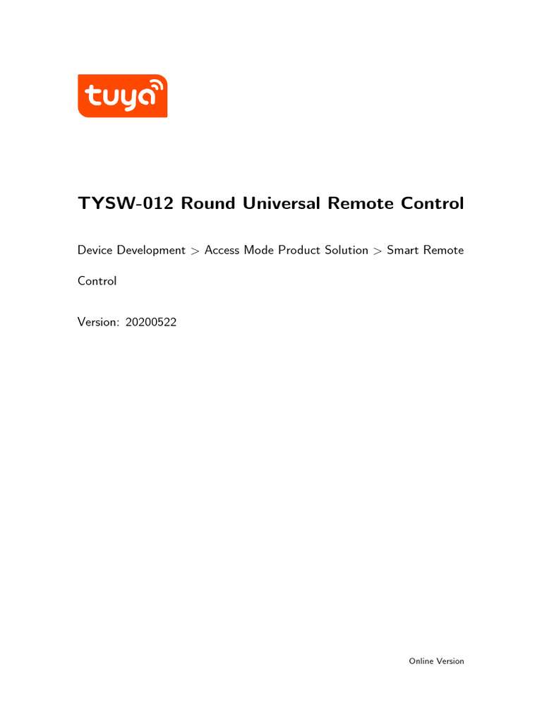TYSW-012 Round Universal Remote Guide | PDF | Ieee 802.11 | Wi Fi