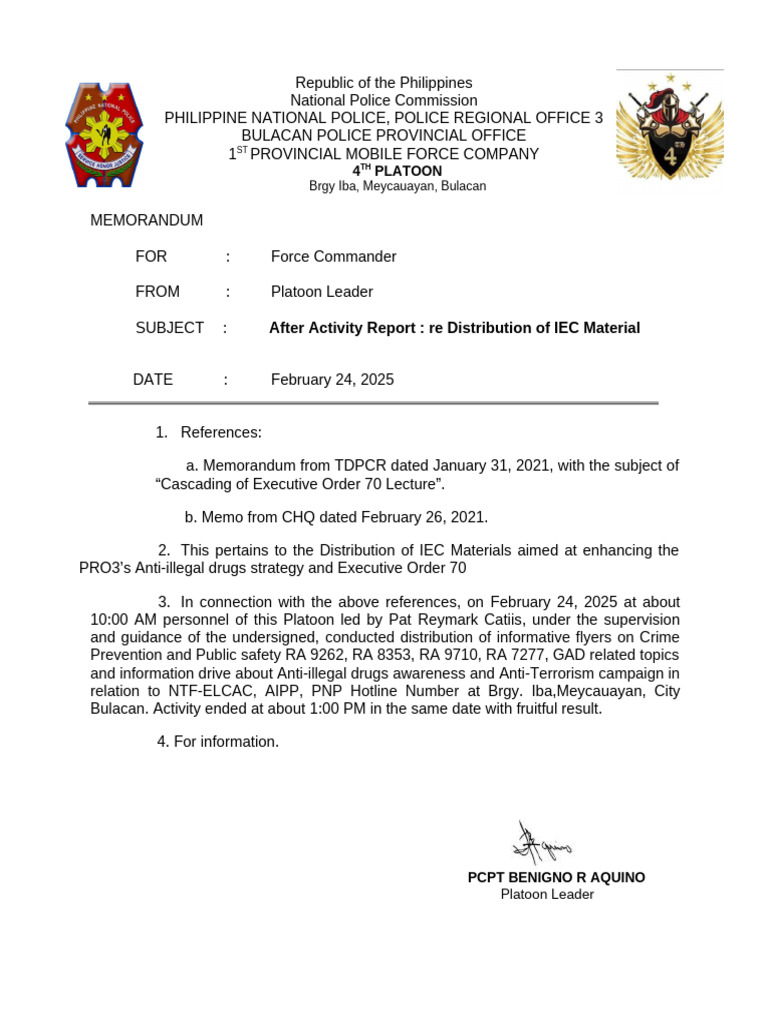 IEC Material Distribution Report | PDF