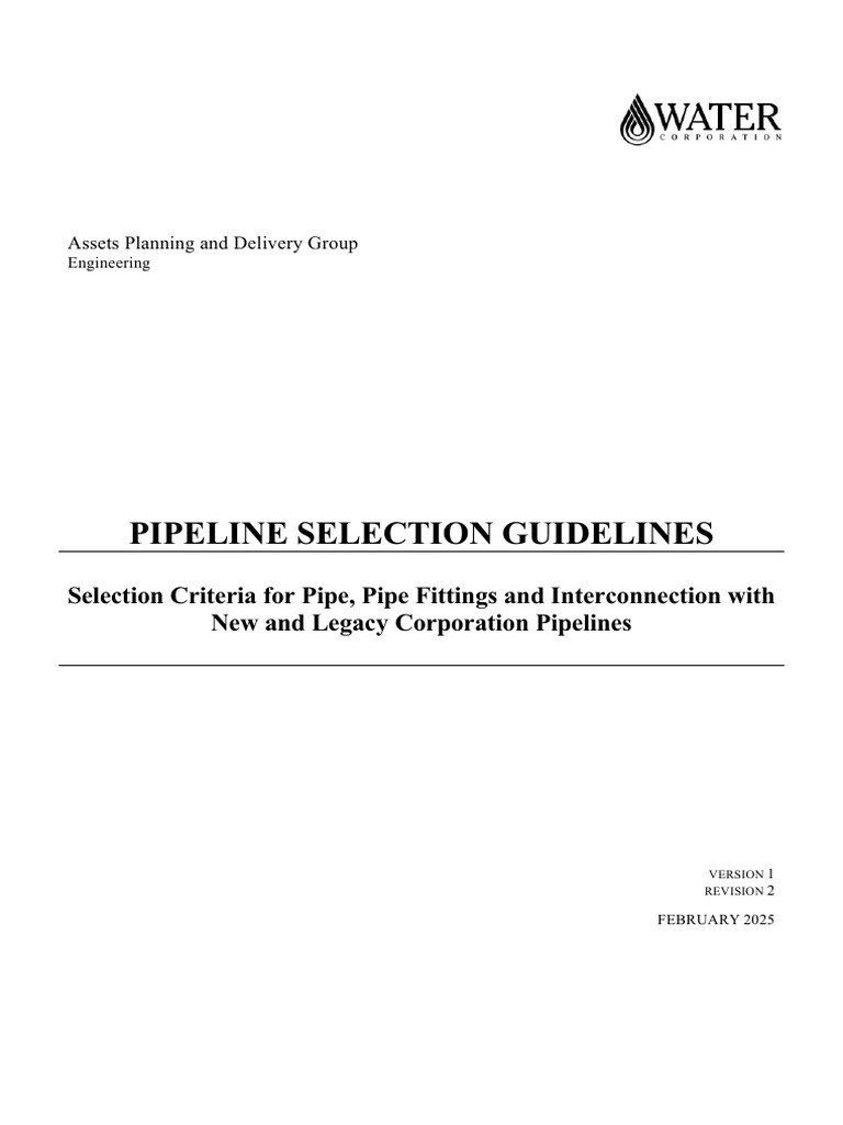 Pipeline Selection Manual | PDF | Pipe (Fluid Conveyance) | Polyvinyl Chloride