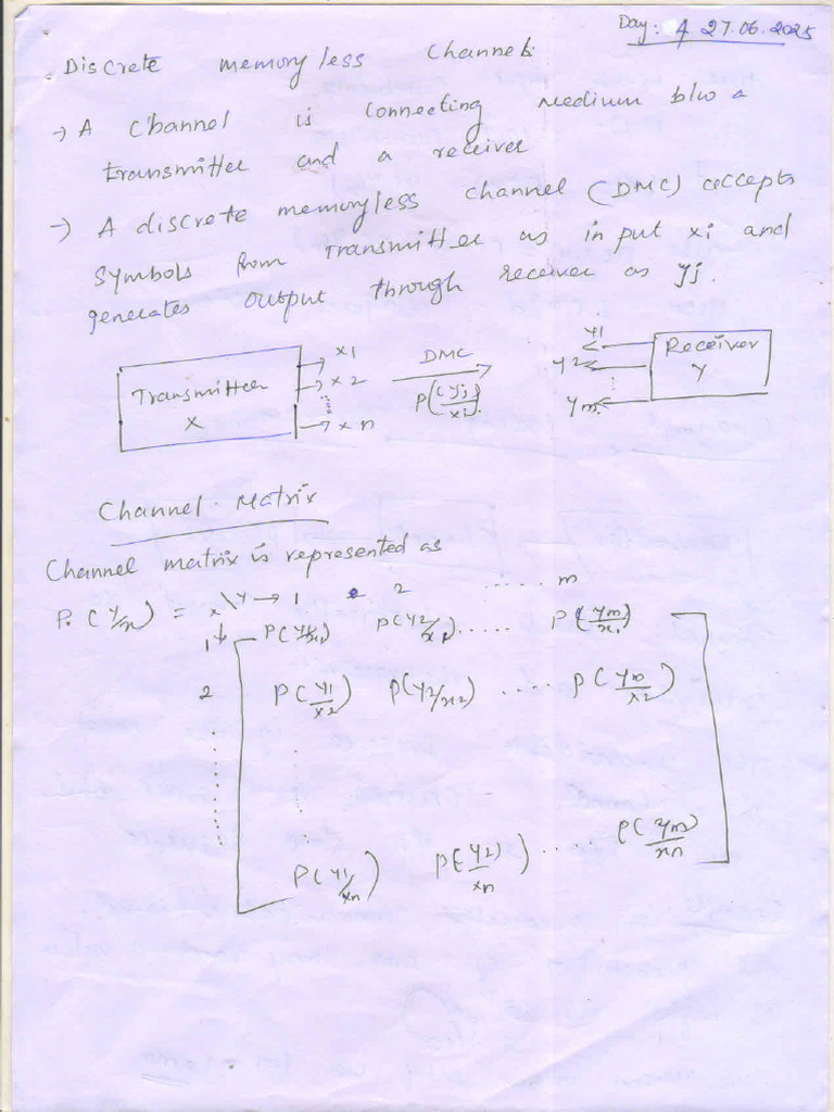 Discrete Memory Less Channel | PDF