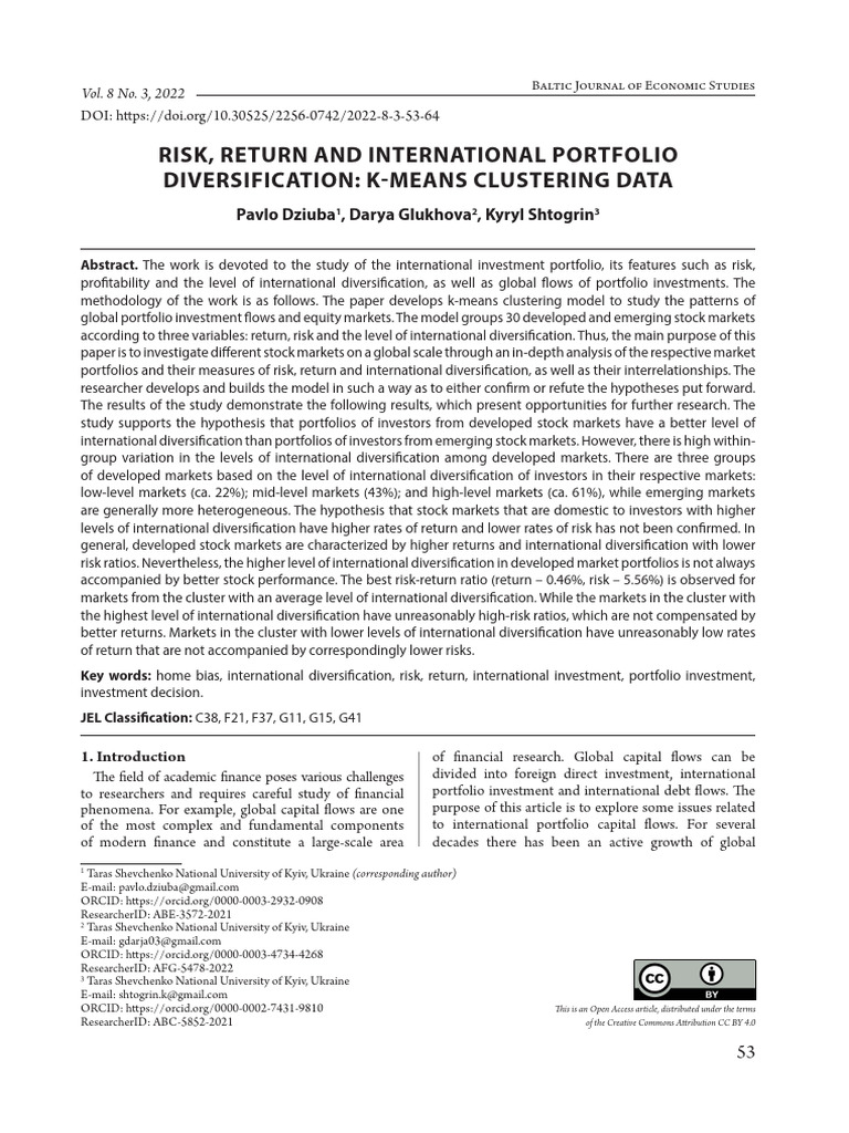 International Portfolio Diversification Analysis | PDF ...