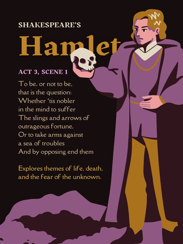 Shakespeare's Hamlet Poster in Purple and Yellow Illustrative Style | PDF