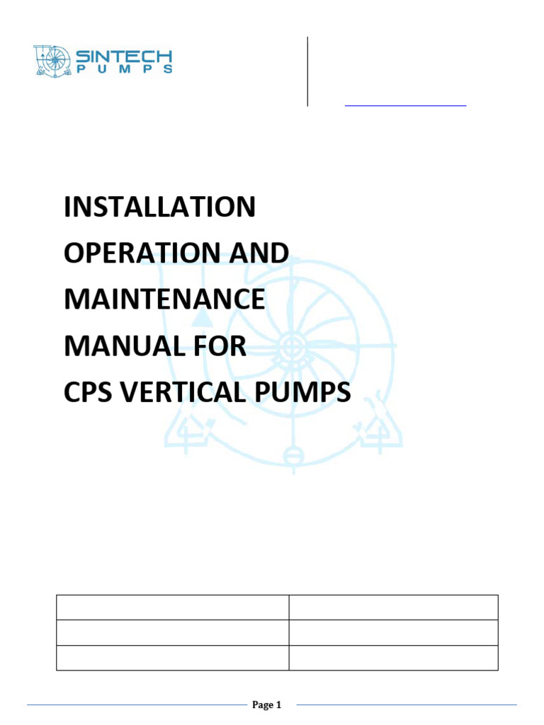 Cps V Installation Manual 1 | PDF | Pump | Bearing (Mechanical)