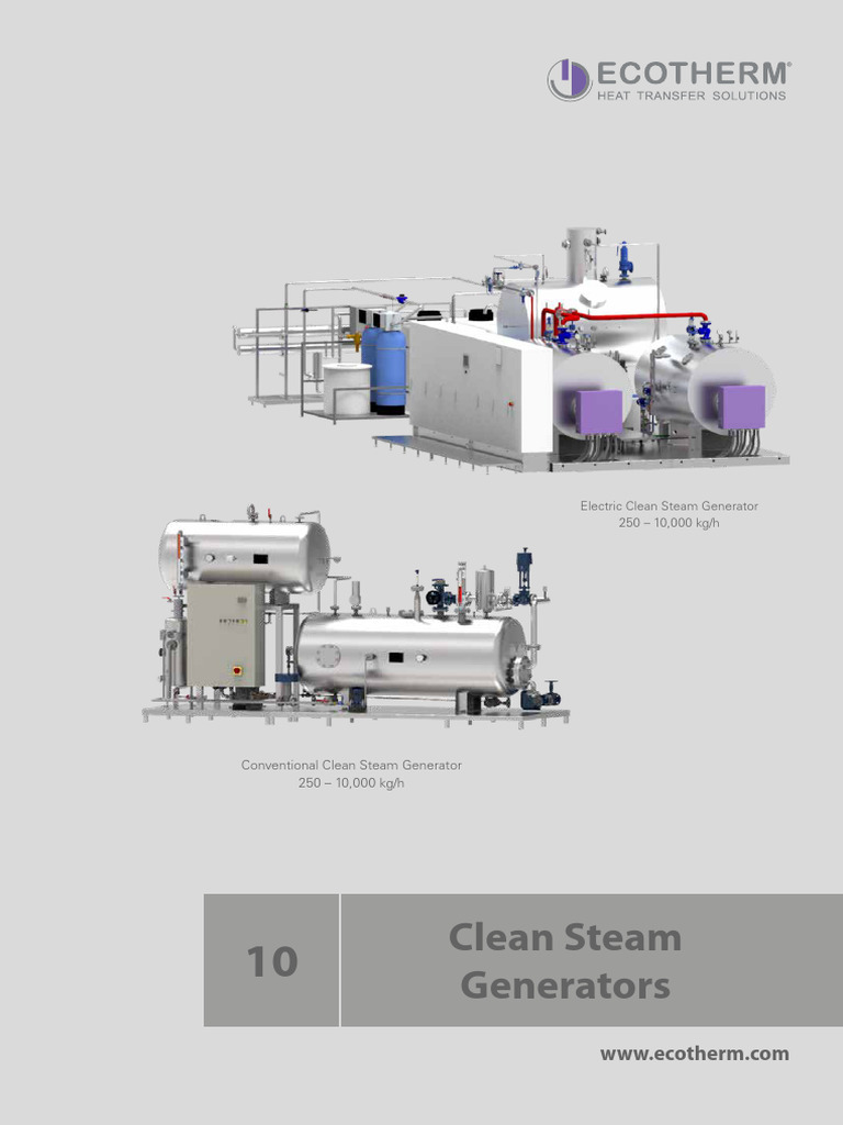 ECOTHERM Clean Steam Generators Overview | PDF | Boiler | Water Heating