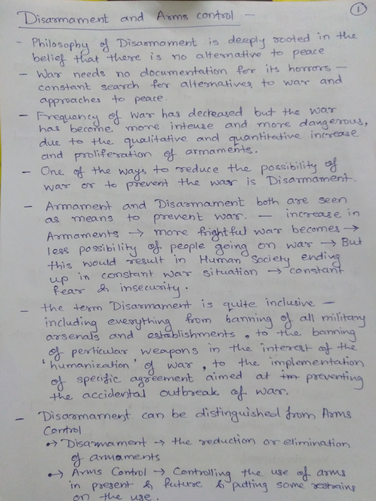 Disarmament and Arms Control Overview | PDF | International Relations ...