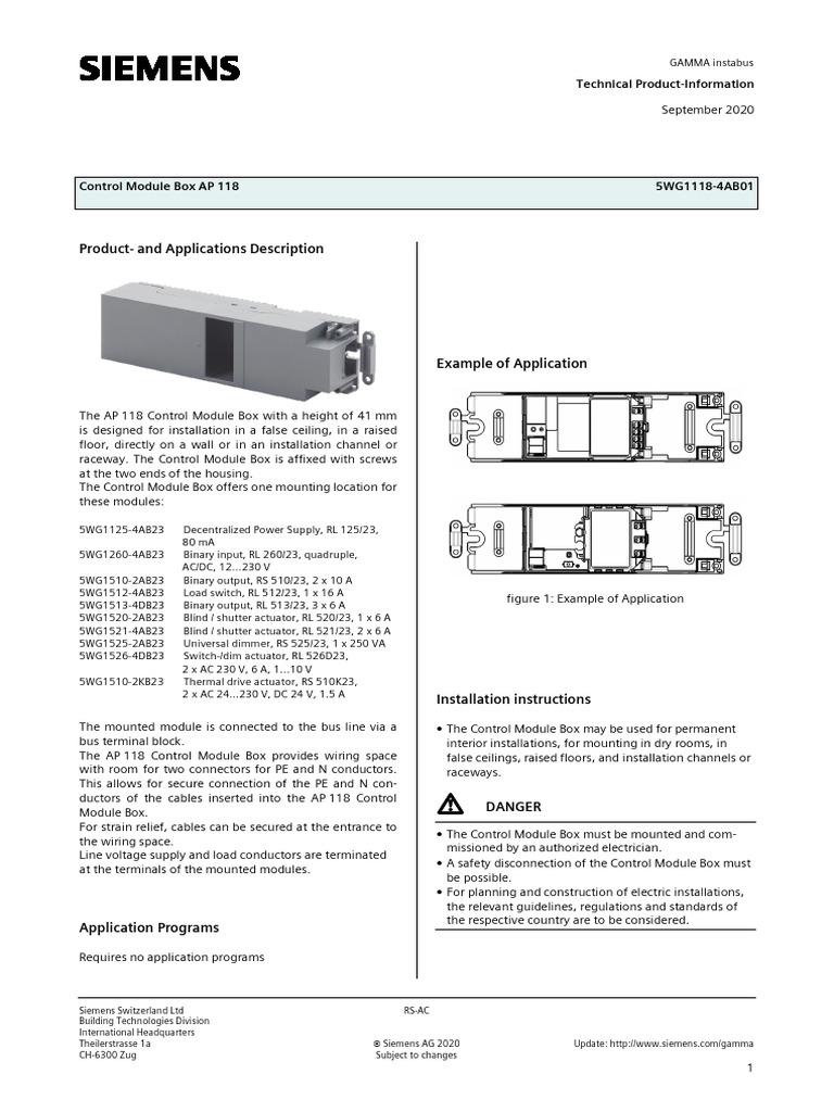 Control Module Box AP 118 Overview | PDF | Electrical Wiring ...