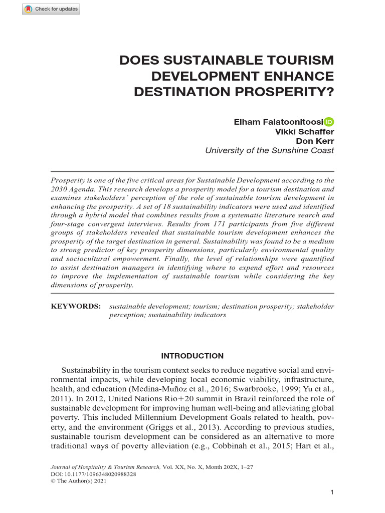 Sustainable Tourism Development | PDF | Sustainability | Tourism
