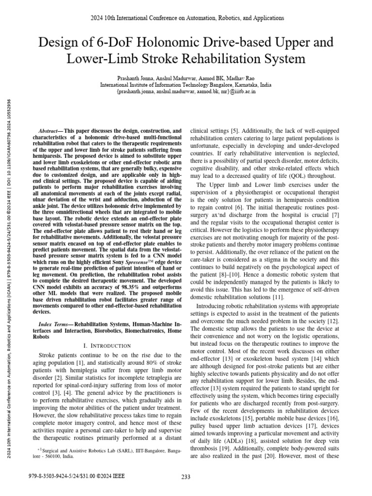 Holonomic Drive Rehab Robot for Stroke | PDF | Anatomical Terms Of ...