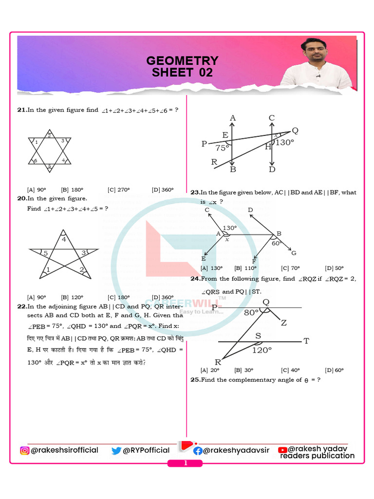 615) Geometry Sheet - 02 | PDF | Classical Geometry | Geometry