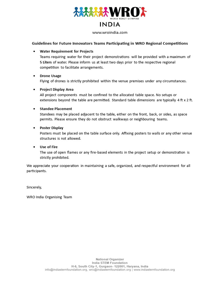 WRO 2025 Competition Guidelines | PDF