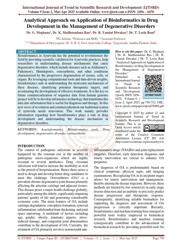 Analytical Approach On Application of Bioinformatics in Drug Development in The Management of ...