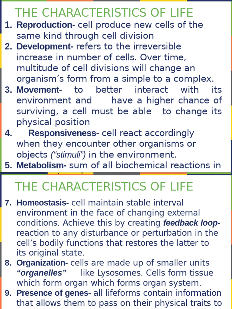 Characteristics of Life and Cell Types | PDF | Cell (Biology ...