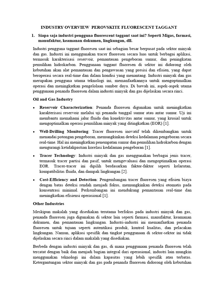 Industry Overview Perovskite Fluorescent Taggant | PDF