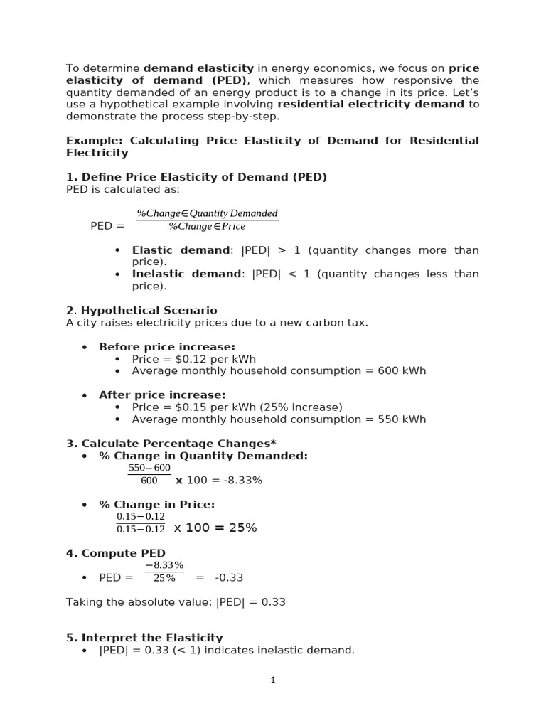 Price Elasticity of Demand (PED) | PDF | Demand | Price Elasticity Of ...
