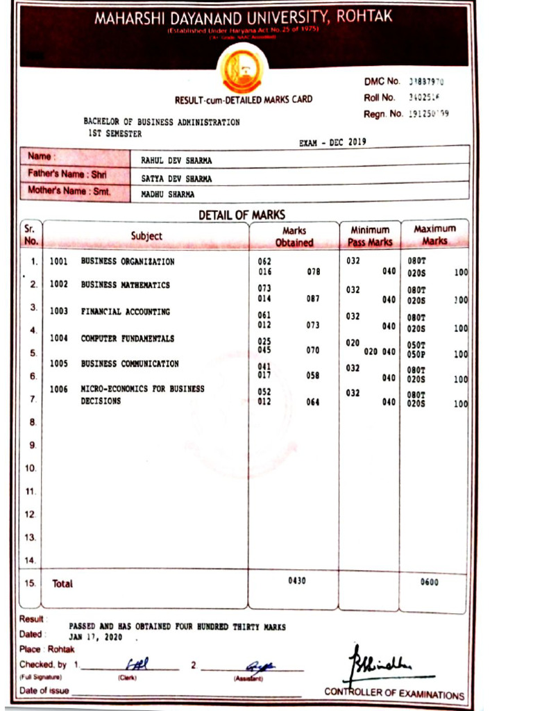 .Trashed-1755328015-BBA 4 Semesters Marksheet | PDF