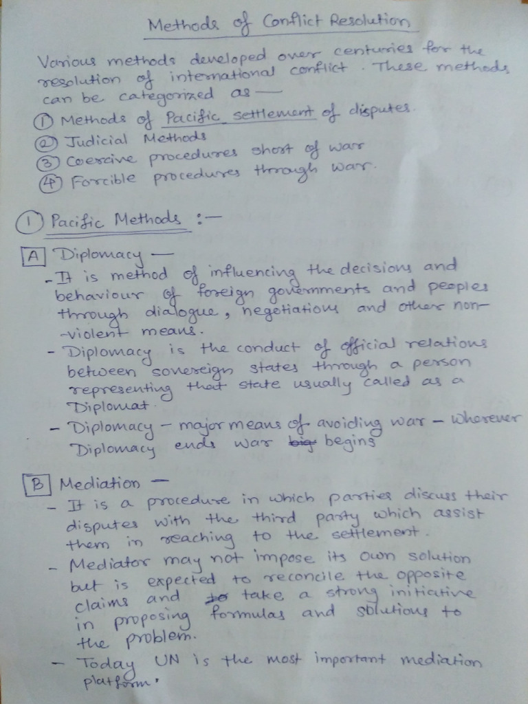 Methods of Conflict Resolution | PDF