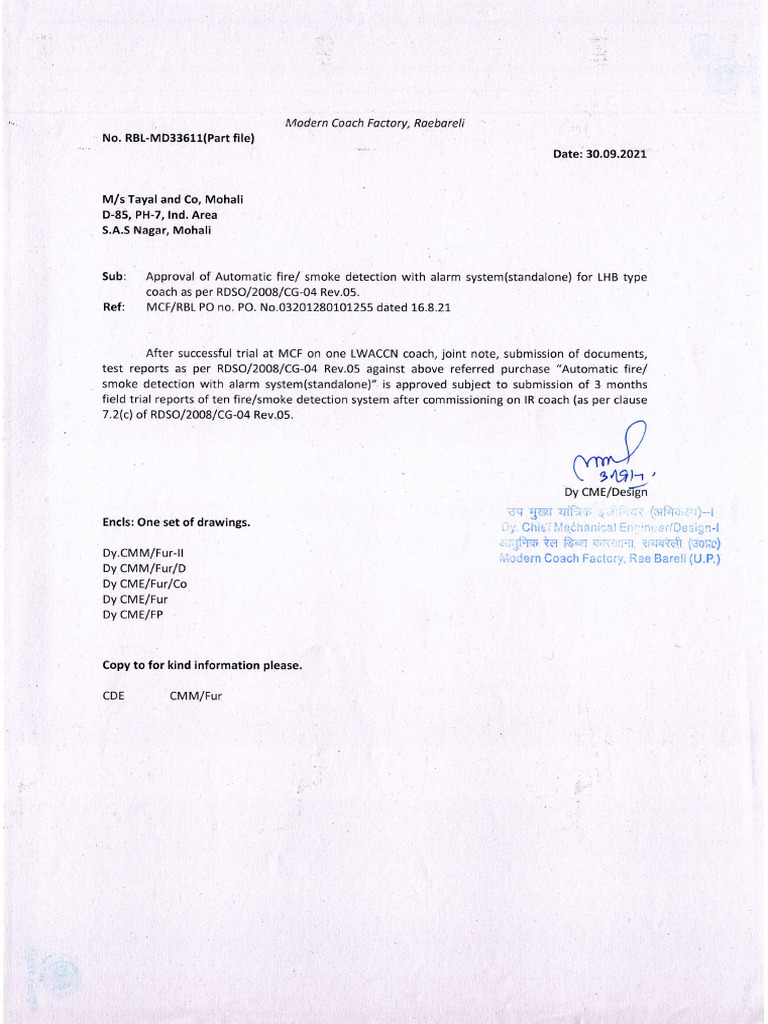 TAYAL MCF Approval Letter DT 30.09.2021 | PDF