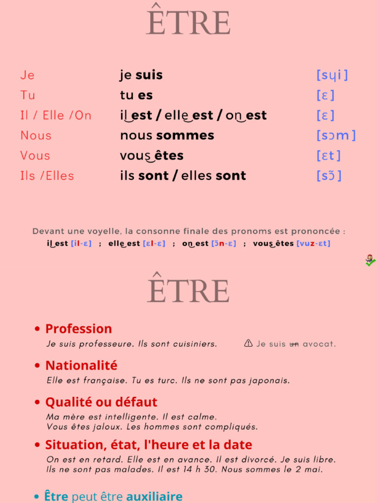 Les Verbes Etre Et Avoir Au Present de Lindicatif - 150664 | PDF