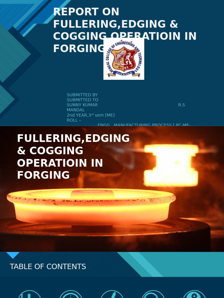 Fullering and Edging in Forging Operations | PDF | Forging | Ingot