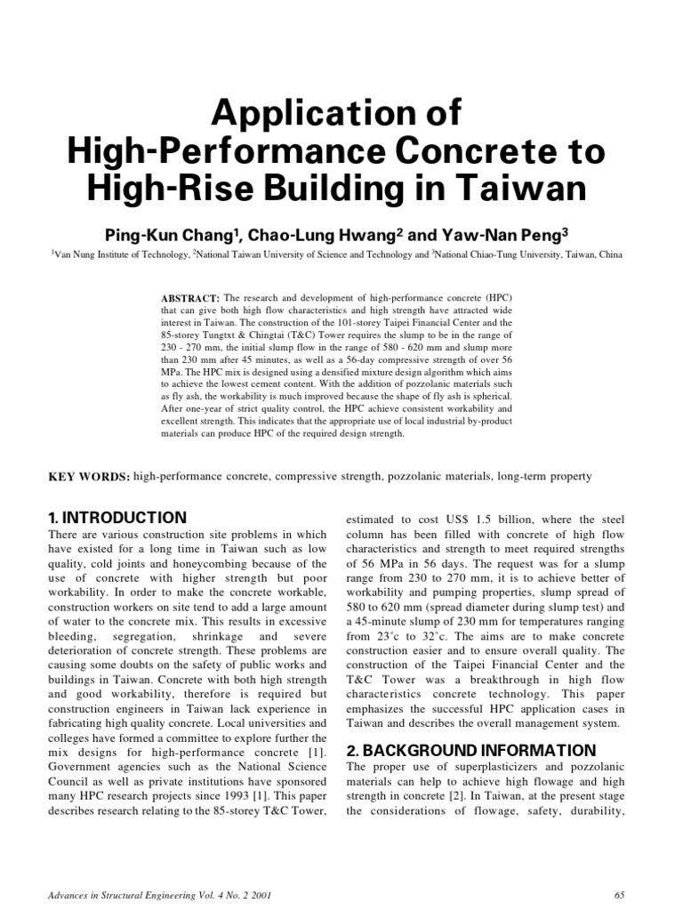 Application of High Performance Concrete | PDF | Concrete | Cement