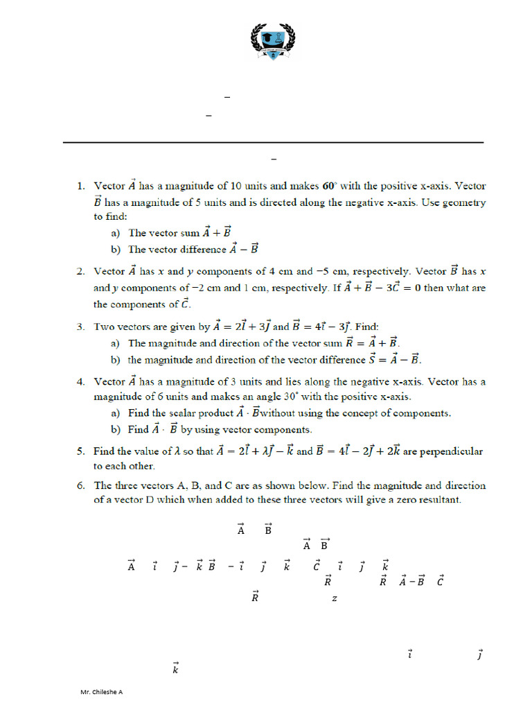 Phy 1410 - Tutorial Sheet 2 | PDF