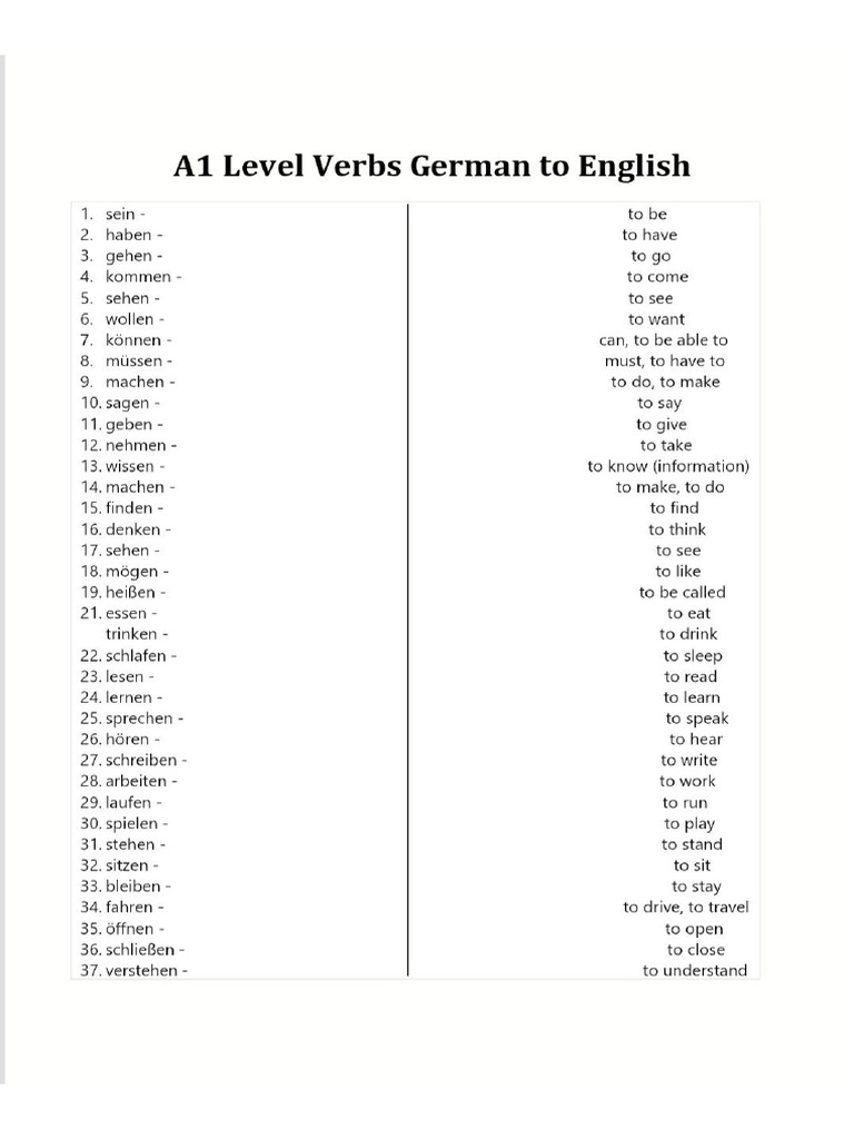 A1 Verb | PDF