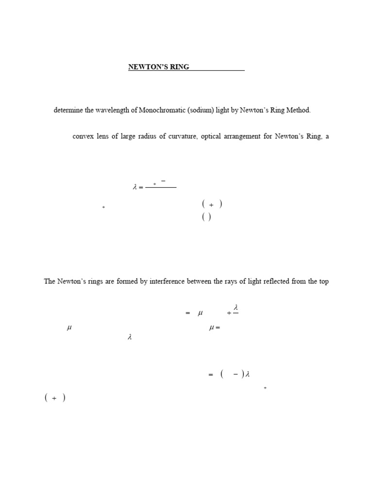 Expt. No. 1.newton's Rings Experiment | PDF | Radiation | Motion (Physics)