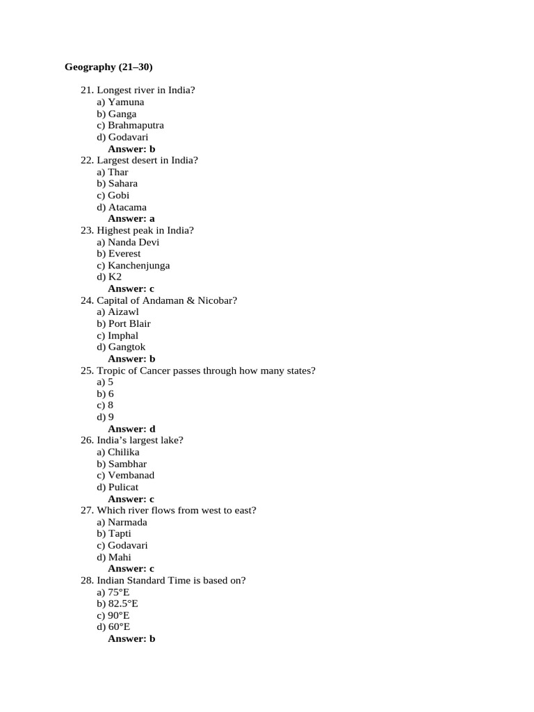 SSC General Knowledge | PDF