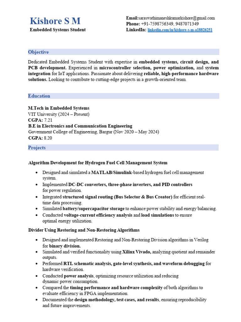 24mes1002kishoresm 1752970891 | PDF | Embedded System | Simulation