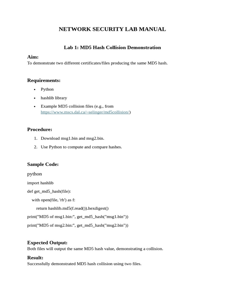 Network Security Lab Manual | PDF | Denial Of Service Attack | Computing