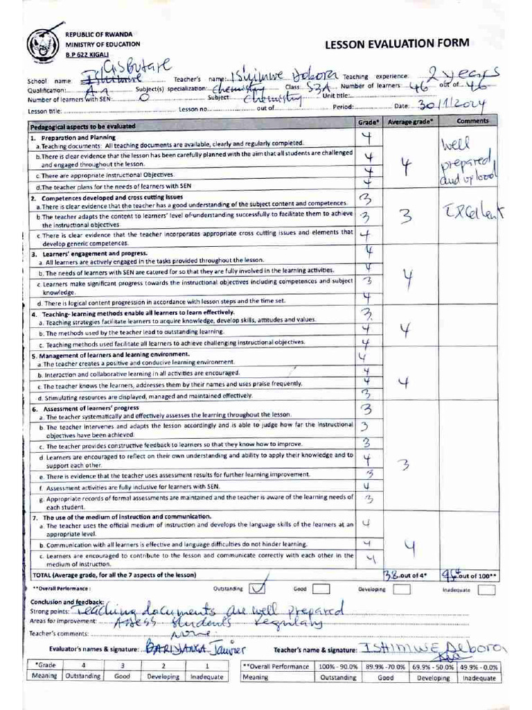 Lesson Observation | PDF